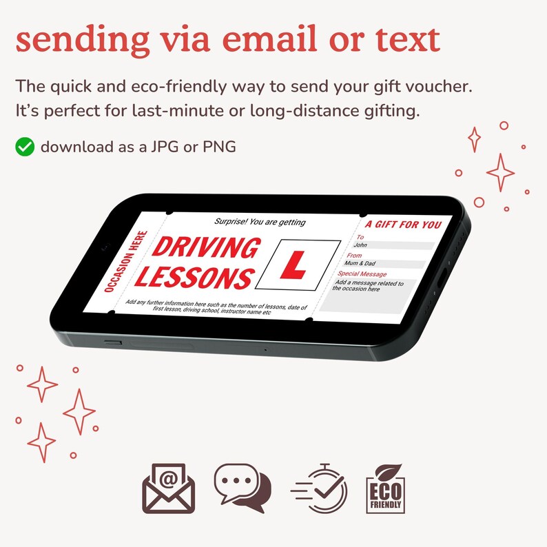 Editable Driving Lessons Gift Voucher Template, Learner Driver Gift ...