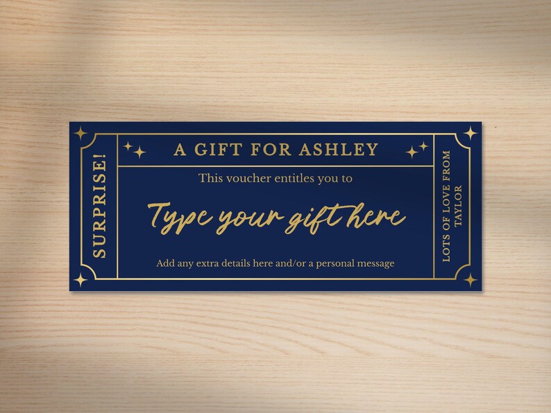 Editable Surprise Gift Voucher Template, Printable Gift Voucher, Custom ...