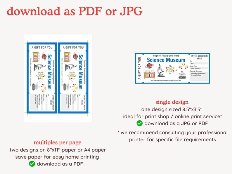Editable Science Museum Gift Voucher Template, Science Centre Printable ...