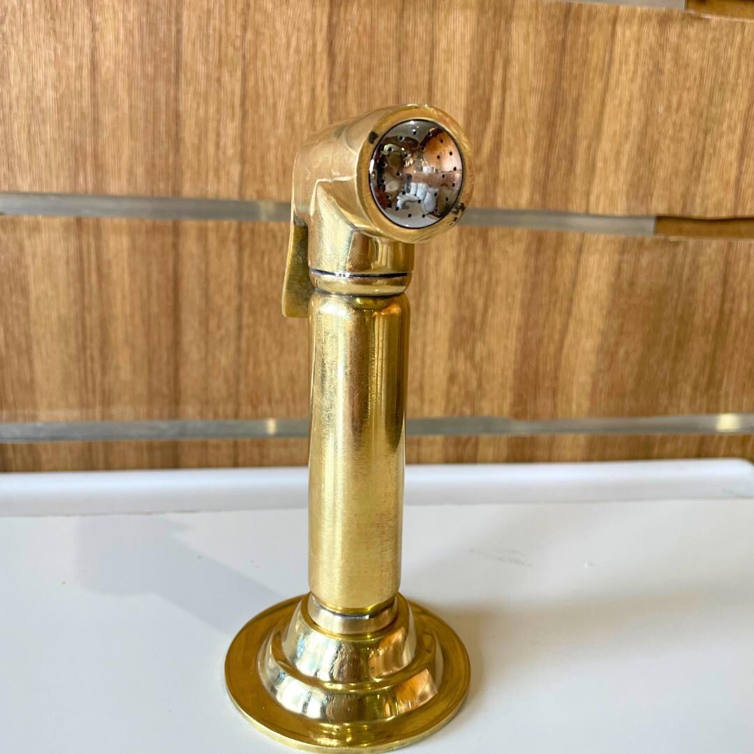 Unlacquered Brass Kitchen Sprayer, Moroccan Handmade Sprayer With High ...