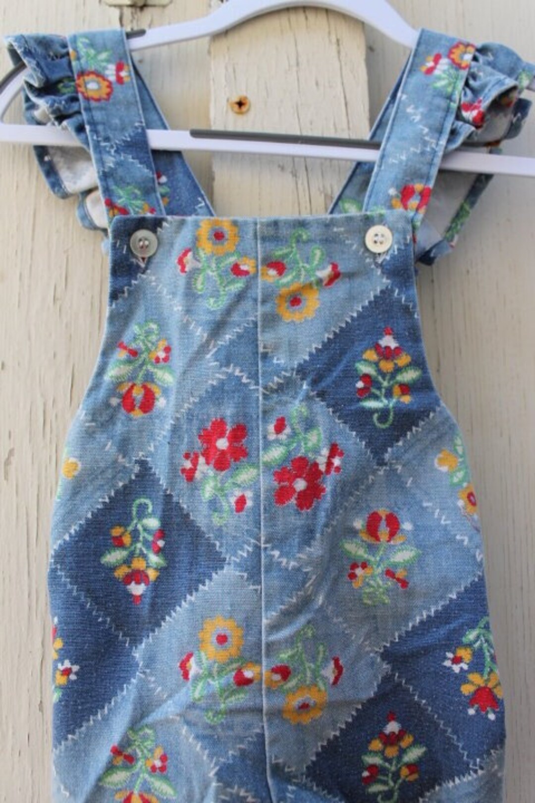 Vintage Health Tex Bright Jean Ruffle Overalls 18 Months/18 Months ...