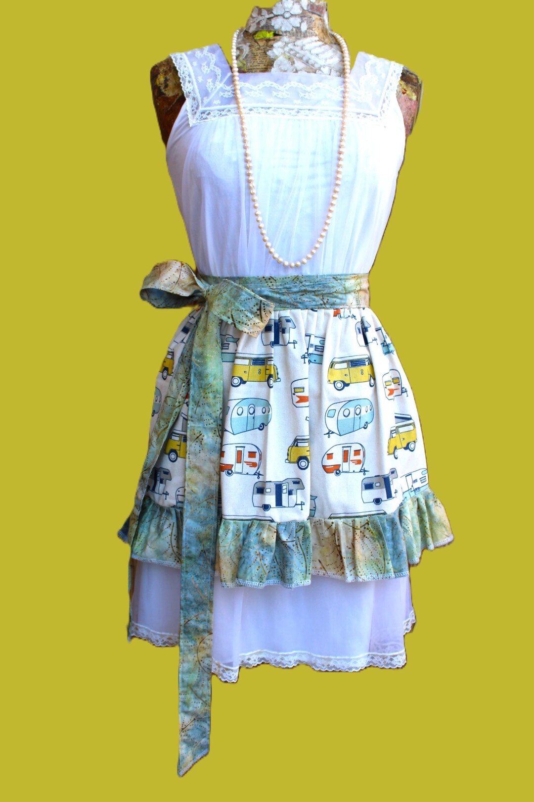 Volkswagen Van Apron/handmade Half Apron/retro Half Apron/vintage Half ...