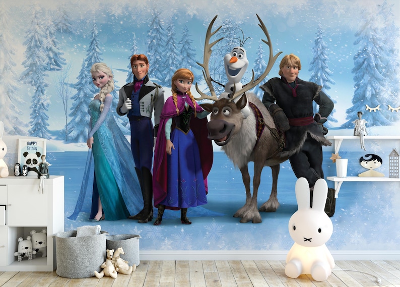 Elsa Family Frozen Wallpaper Peel and Stick , Frozen Wallpaper Mural ...