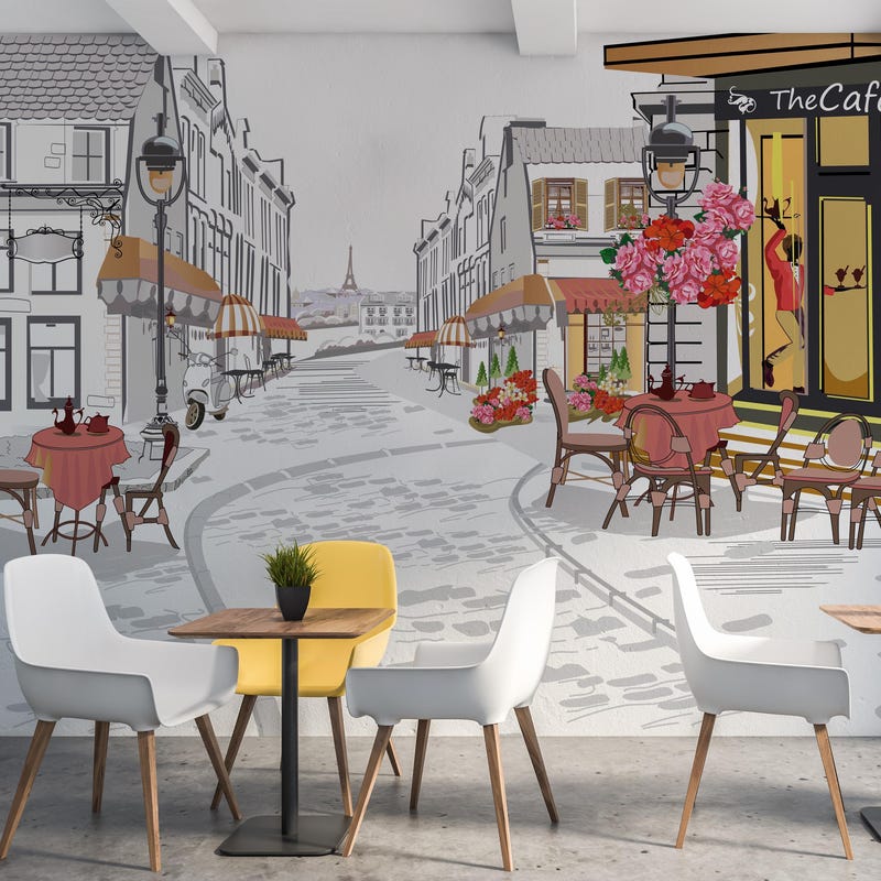 Cafe Wallpaper - Etsy UK