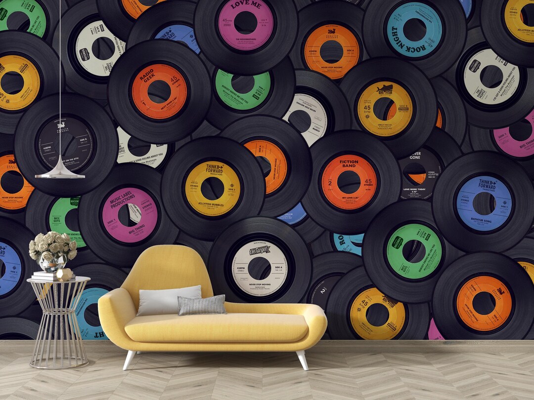45 Rpm Music Disc Ancient Wallpaper, Vintage Wallpaper, Removable Peel ...