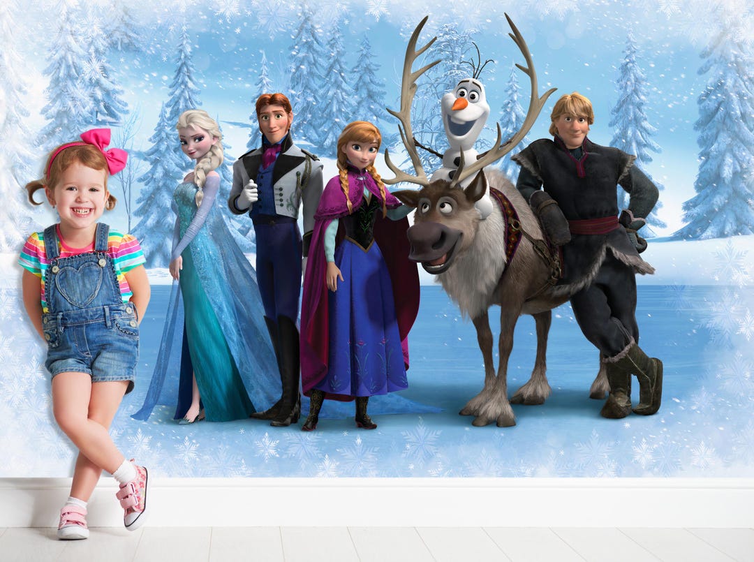 Elsa Family Frozen Wallpaper – Peel and Stick Girls Wall Mural - Etsy
