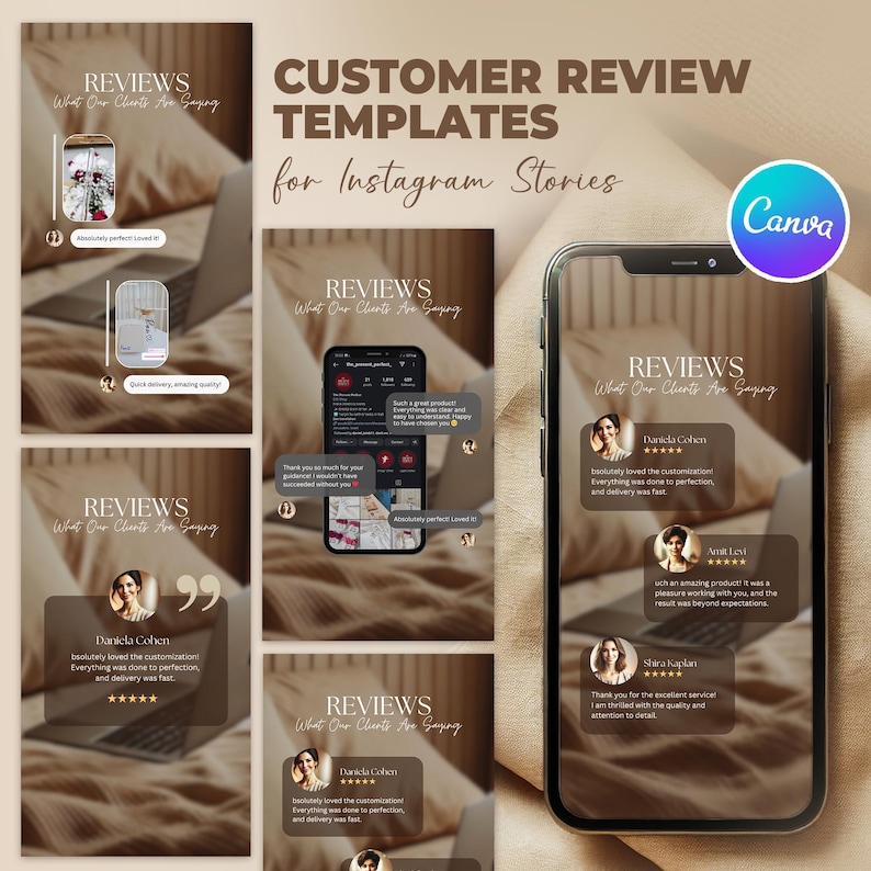 Customer Review Templates for Instagram Stories – Fully Editable in ...