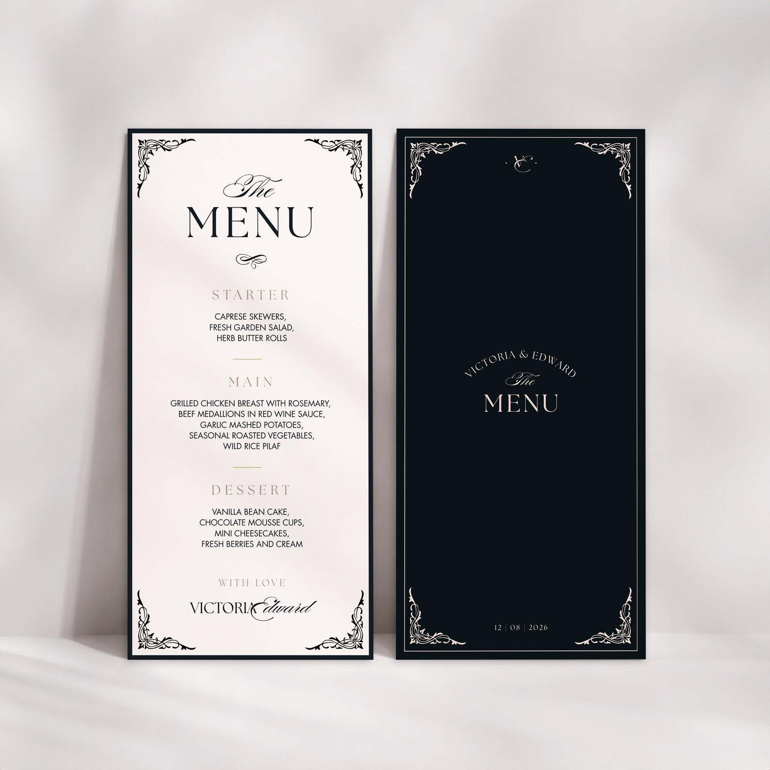 VICTORIA Wedding | Menu Canva Template - Etsy