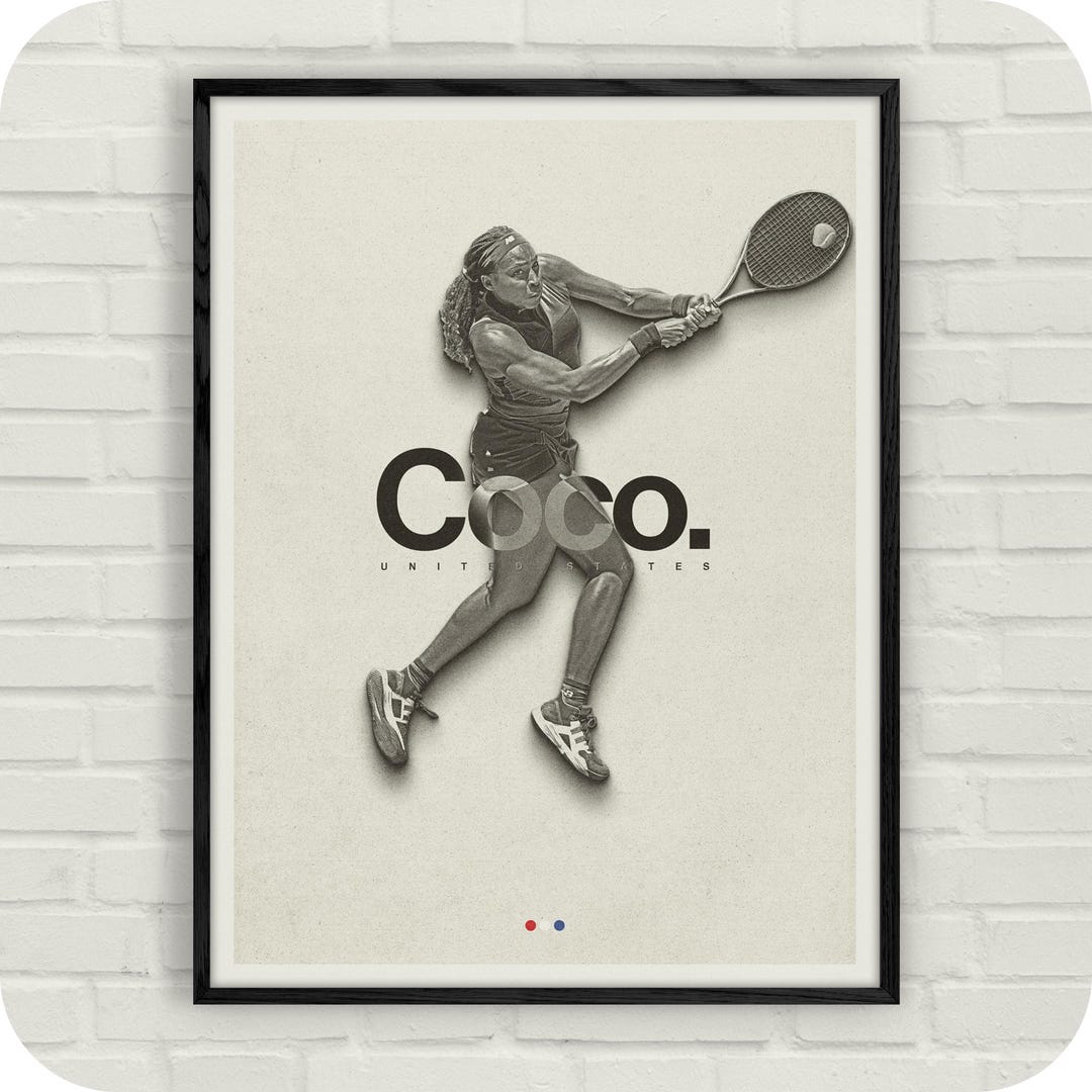 Coco Gauff Poster, Digital Download, Tennis Poster Wall Art Canvas ...