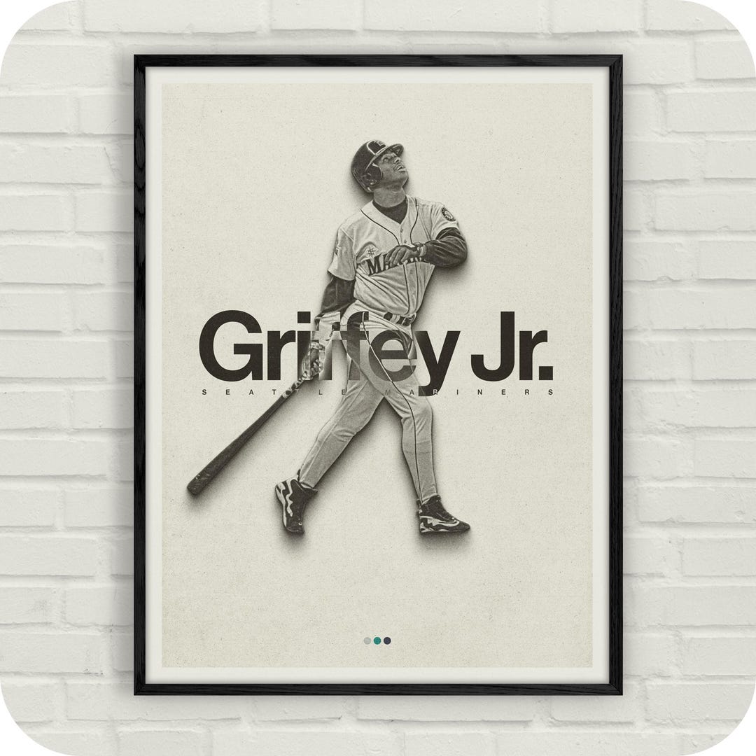 Ken Griffey Jr. Poster, Digital Download, Seattle Mariners Poster, MLB ...