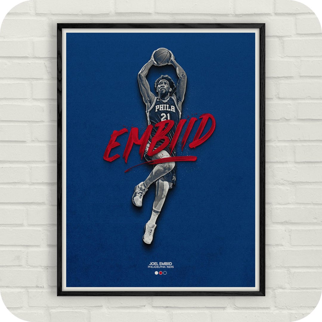 Joel Embiid Poster, Digital Download, Philadelphia 76ers NBA Basketball ...