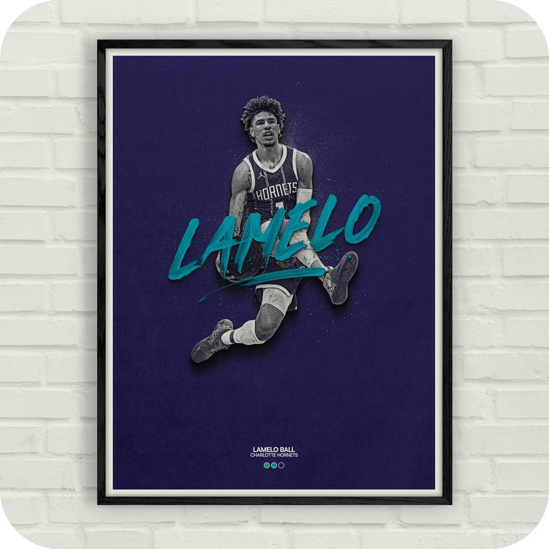 Lamelo Ball Poster, Digital Download, Charlotte Hornets Poster, NBA ...