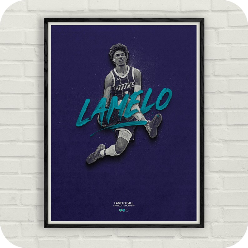 Lamelo Ball Poster, Digital Download, Charlotte Hornets Poster, NBA ...