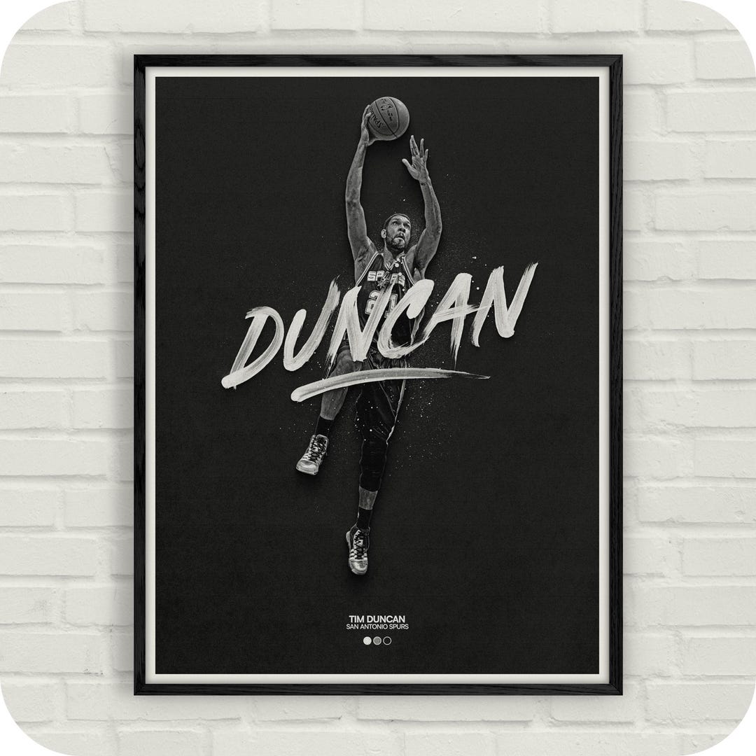 Tim Duncan Poster, Digital Download, San Antonio Spurs NBA Basketball ...
