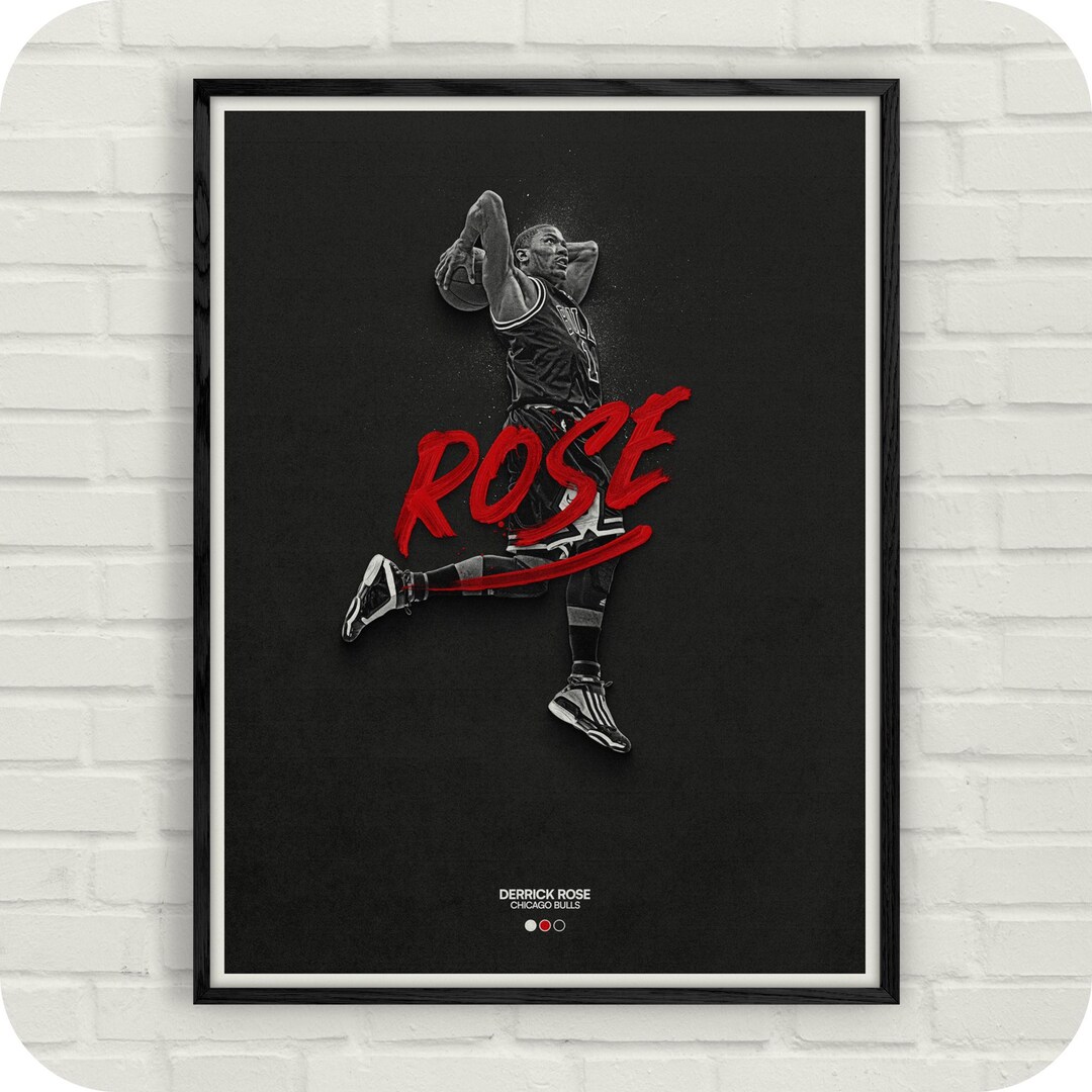 Derrick Rose Poster, Digital Download, Chicago Bulls Poster, NBA ...
