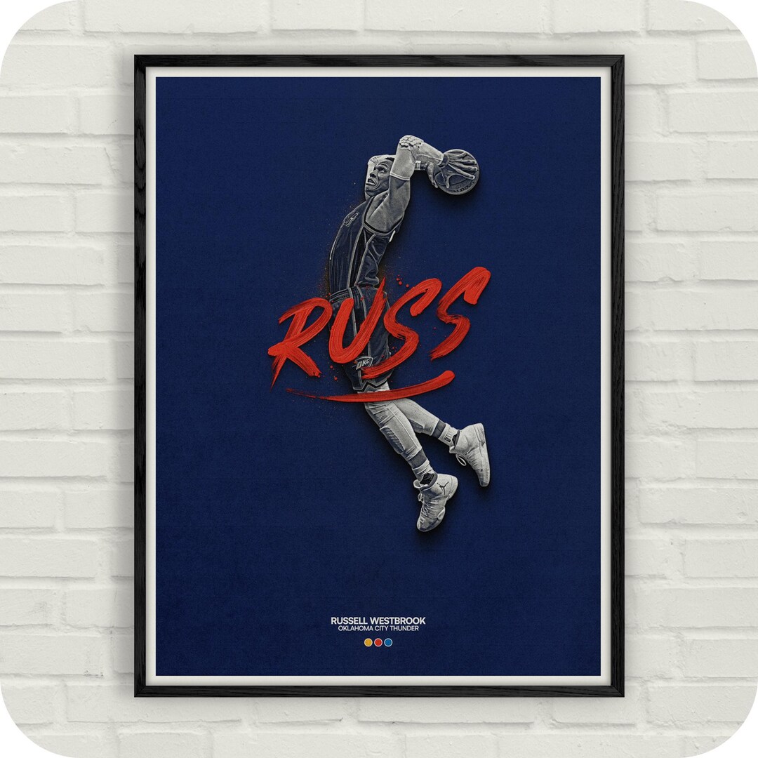 Russell Westbrook Poster, Digital Download, Oklahoma City Thunder ...