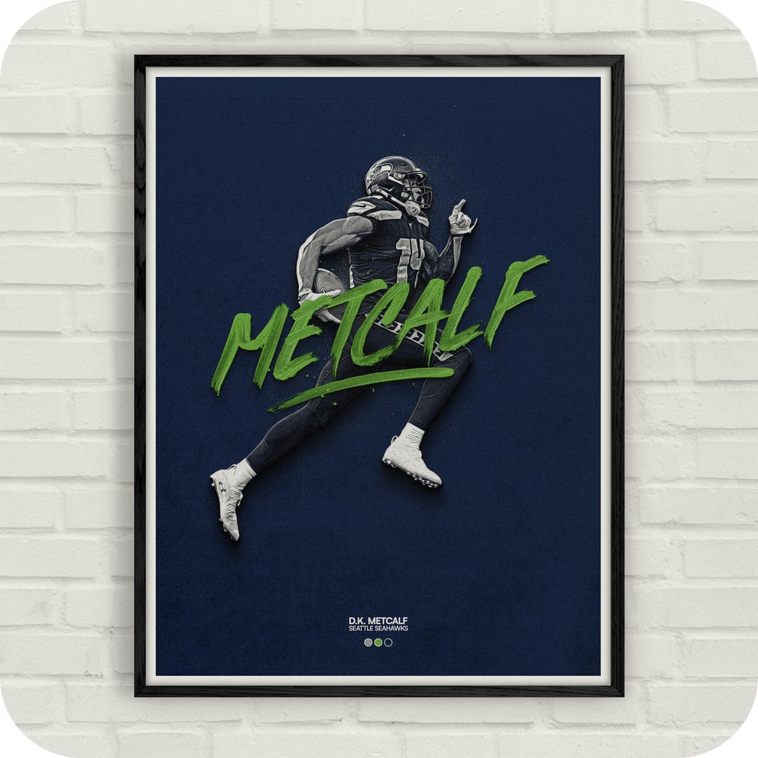 DK Metcalf Poster, Digital Download, Seattle Seahawks NFL Football Wall ...