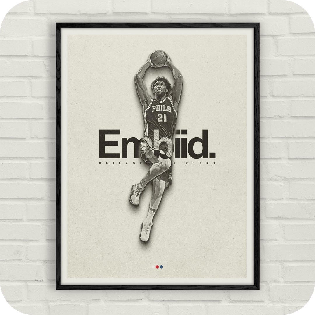 Joel Embiid Poster, Digital Download, Philadelphia 76ers Poster, NBA ...