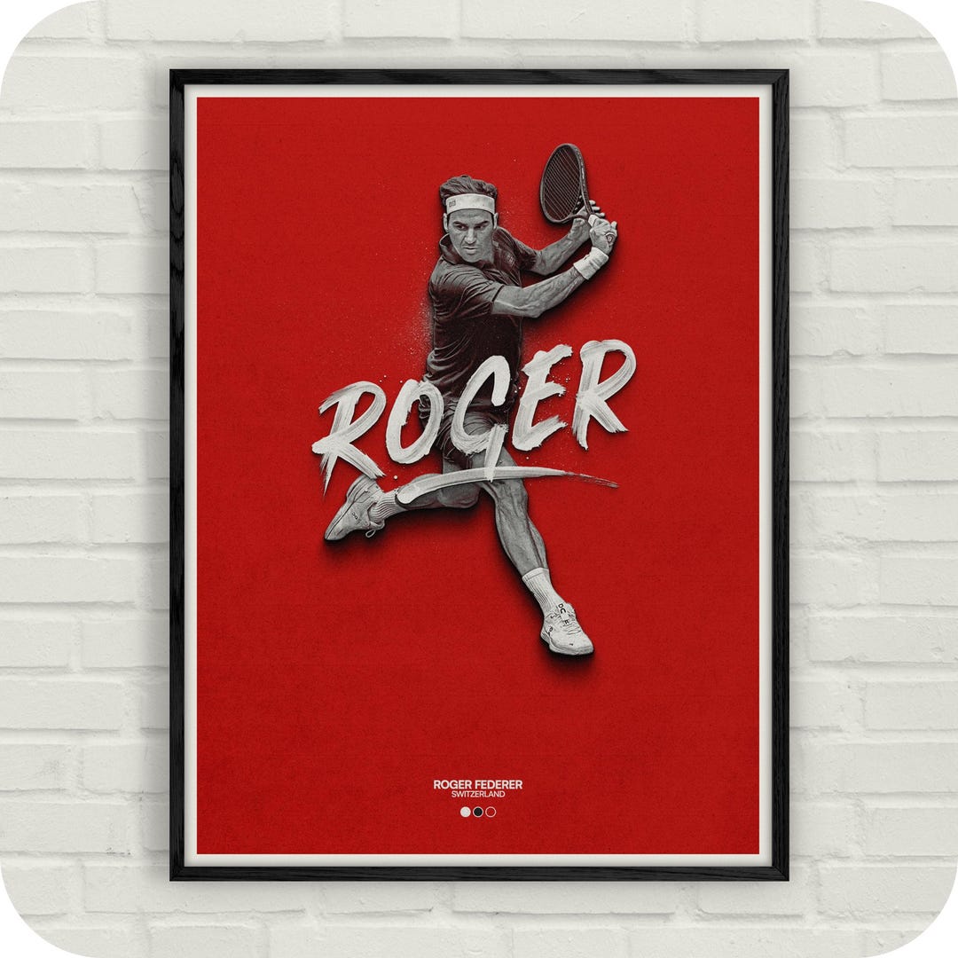 Roger Federer Poster, Digital Download, Tennis Wall Art - Etsy