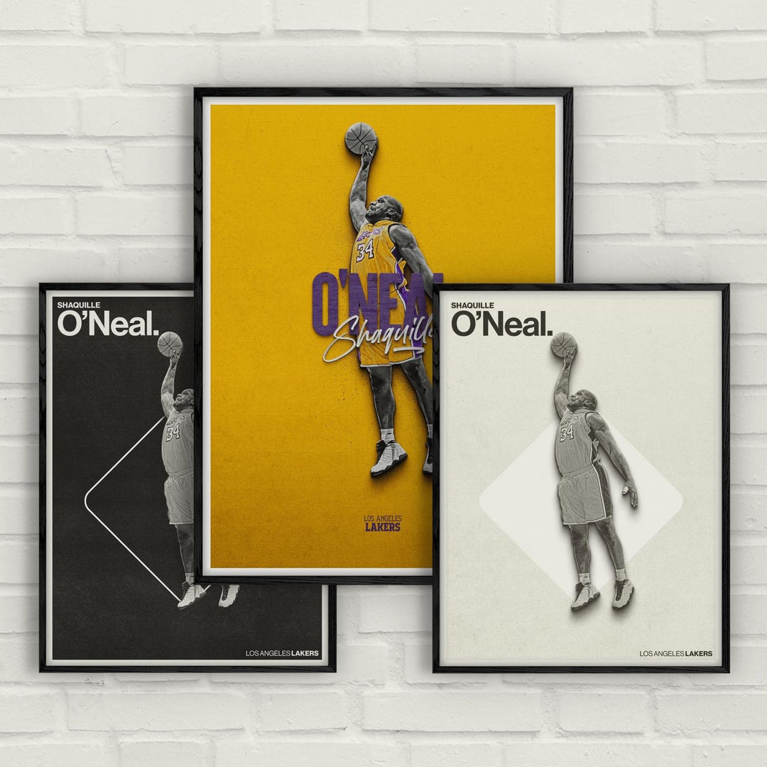 Shaquille O'neal Poster, Digital Download, Los Angeles Lakers Print ...