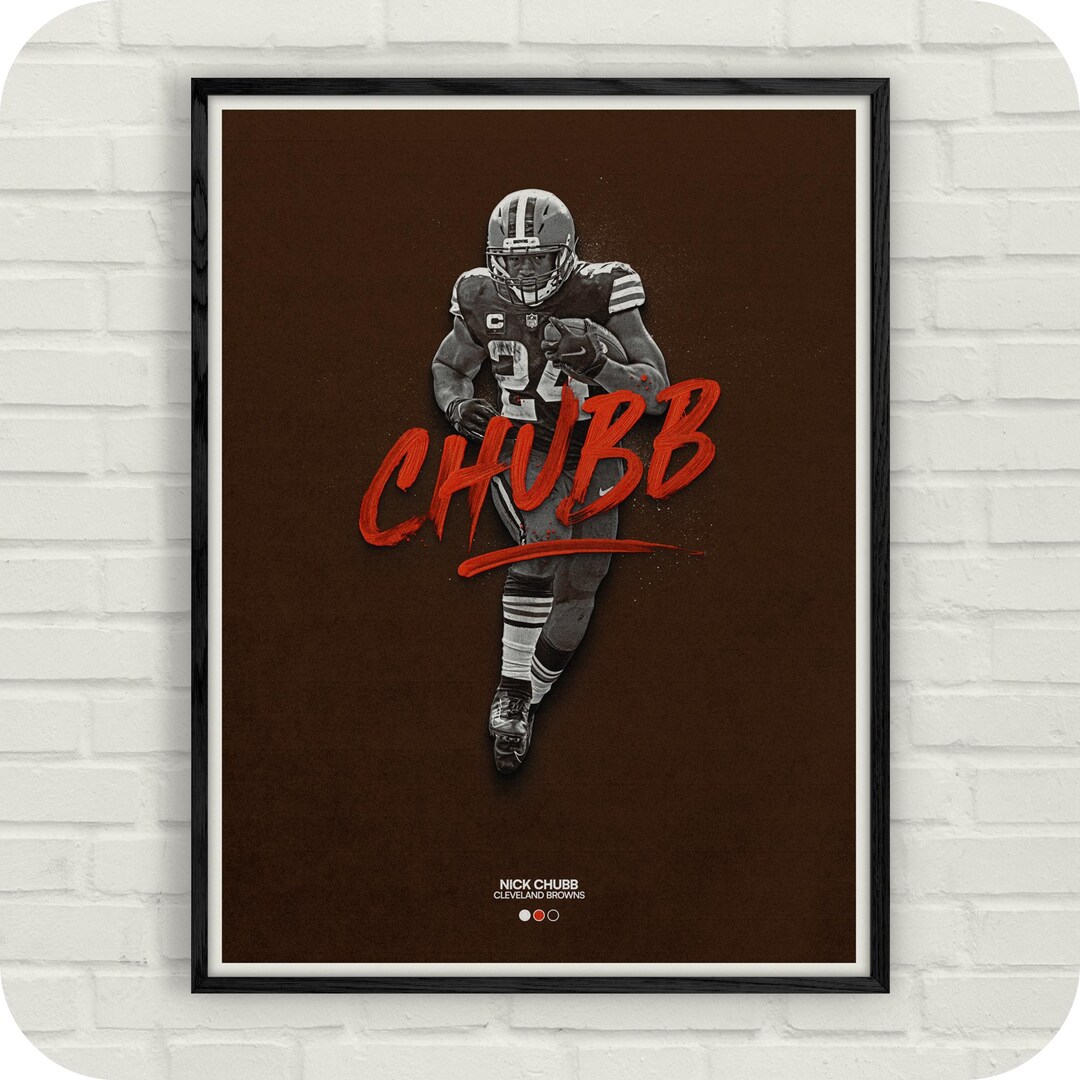 Nick Chubb Poster, Digital Download, Cleveland Browns Poster, NFL ...