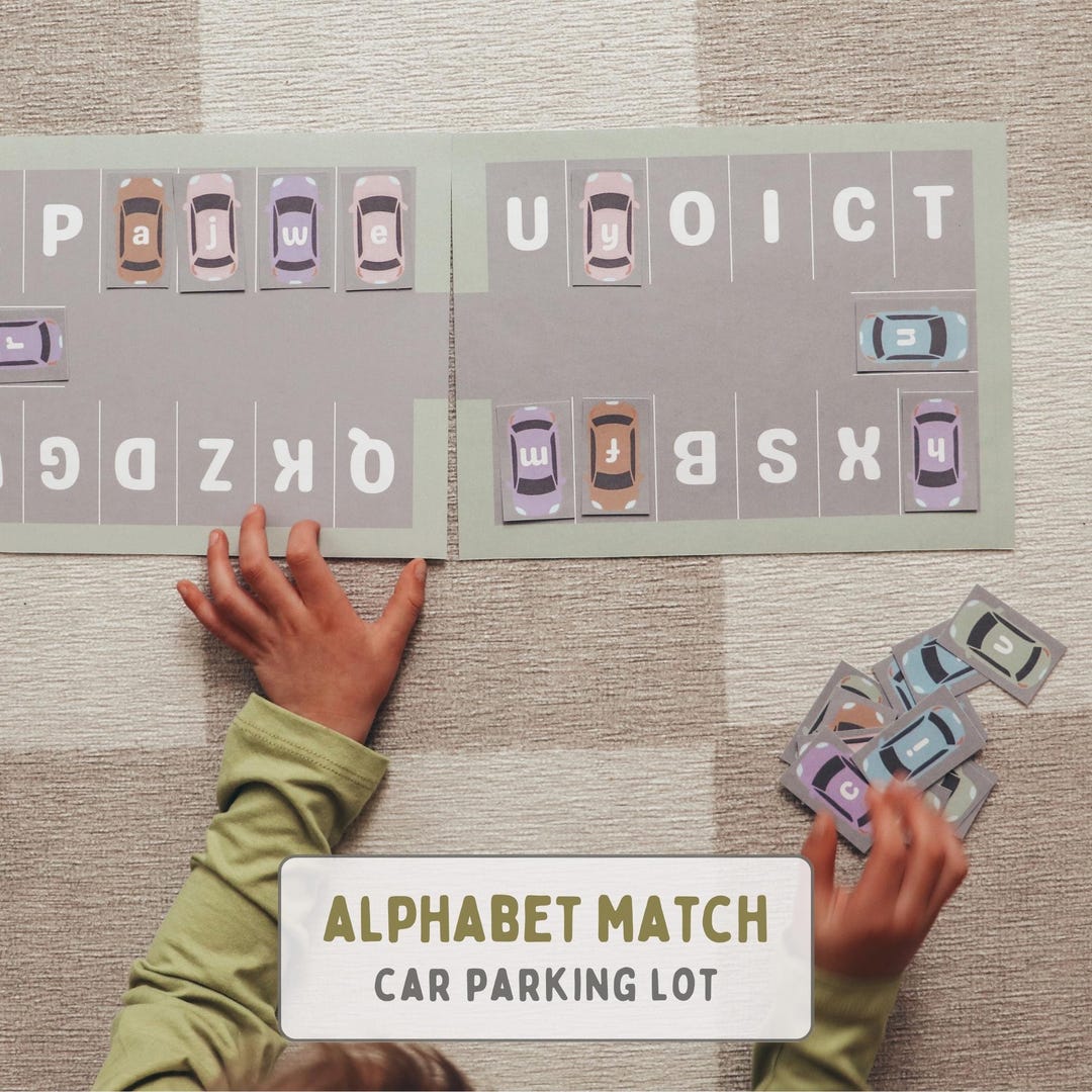 Alphabet Car Matching, Letter Matching Game, Car Matching Game, Parking ...