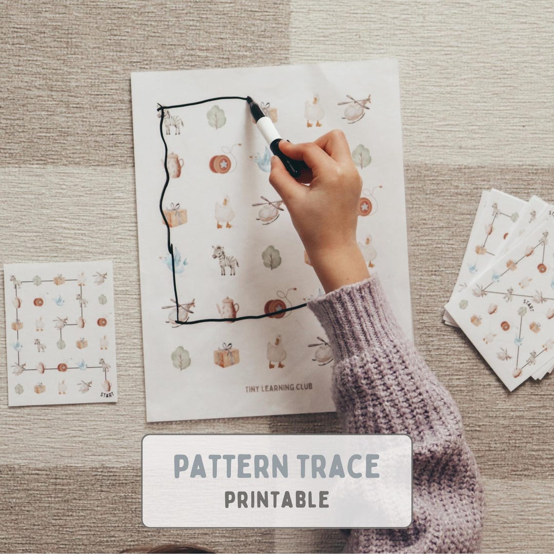 Pattern Tracing Game, Printable Pattern Activity, Preschool Learning ...