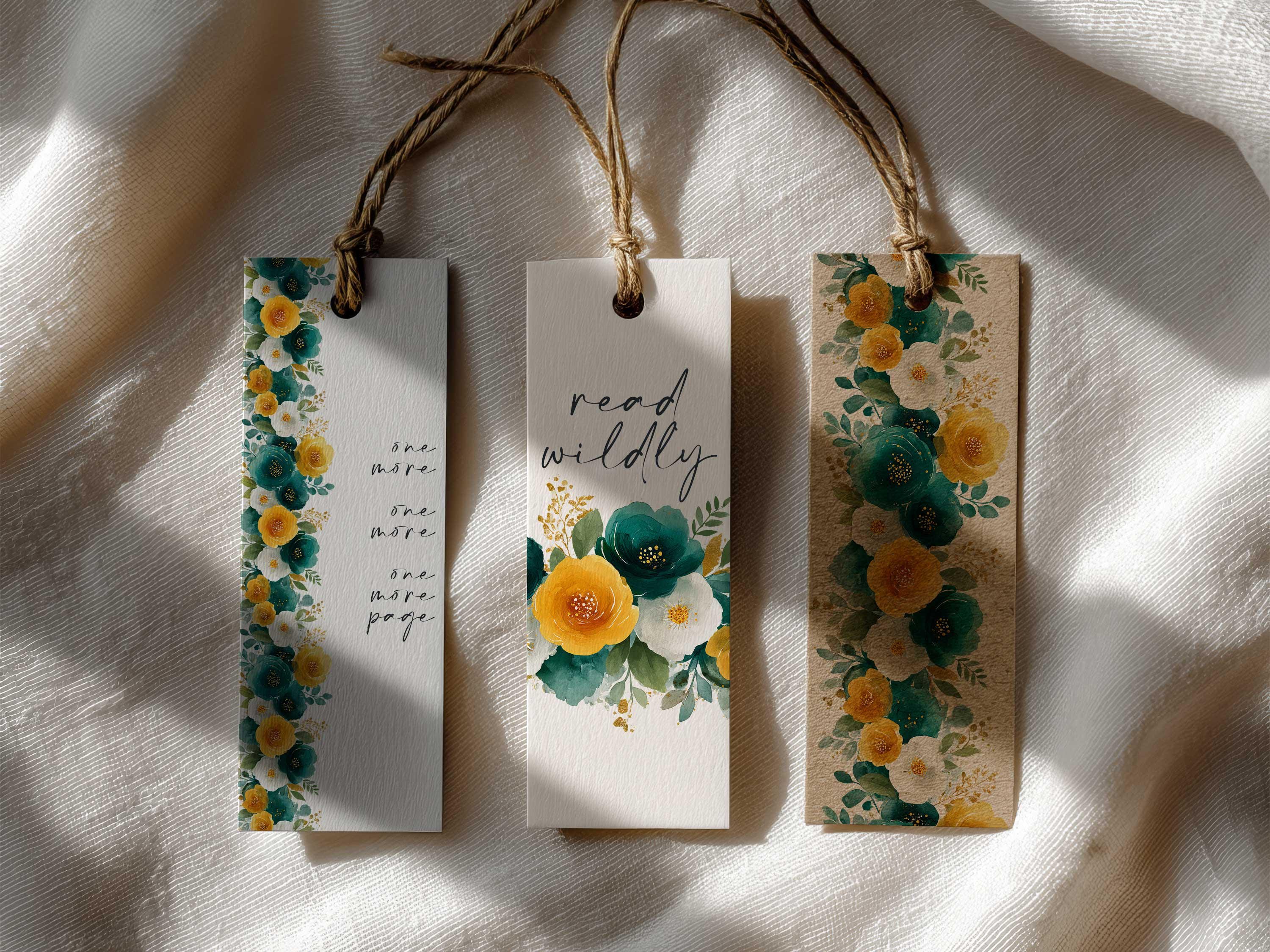 Mustard and Emerald, Watercolour Seamless Floral Border, Modern Wedding ...