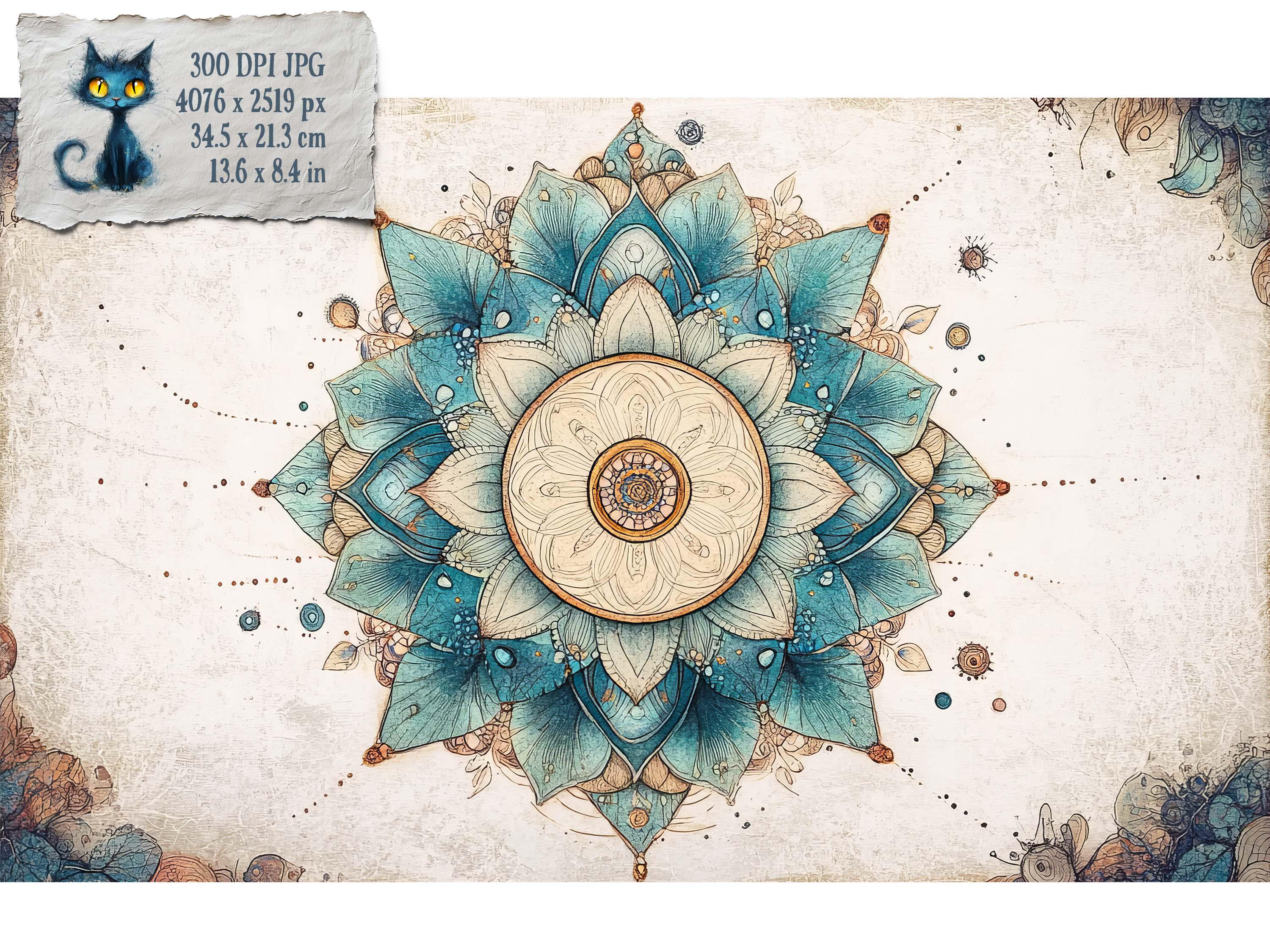 Celestine Harmony Vol 1, Mandala Clipart, Ink and Wash Designs, Boho ...