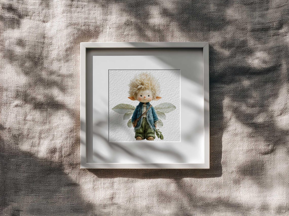 Woodland Fantasy Creatures, Rustic Forest Sprite Boy, Watercolour ...