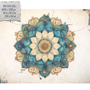 Celestine Harmony Vol 1, Mandala Clipart, Ink and Wash Designs, Boho ...