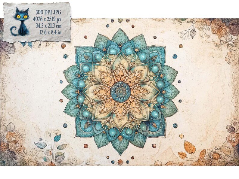 Celestine Harmony Vol 1, Mandala Clipart, Ink and Wash Designs, Boho ...