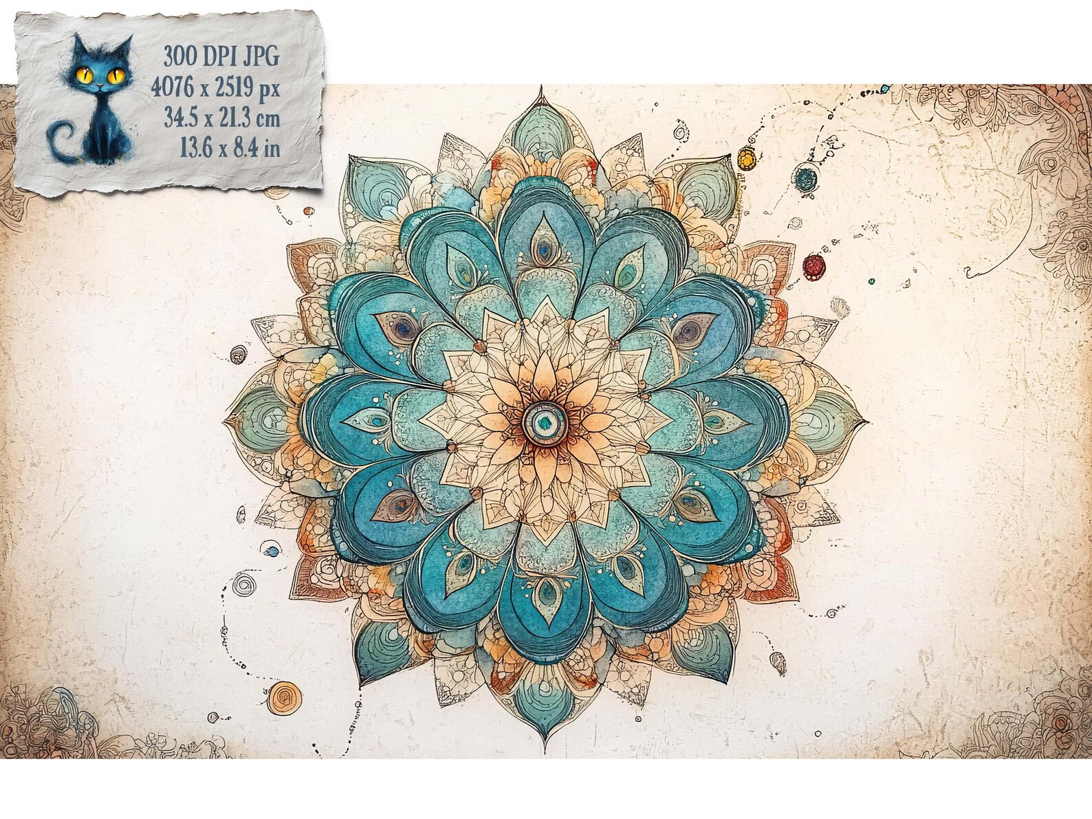 Celestine Harmony Vol 1, Mandala Clipart, Ink and Wash Designs, Boho ...