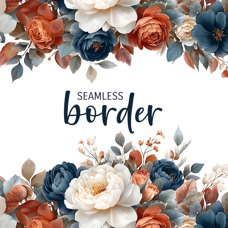 Orange Flowers Border Png - Etsy