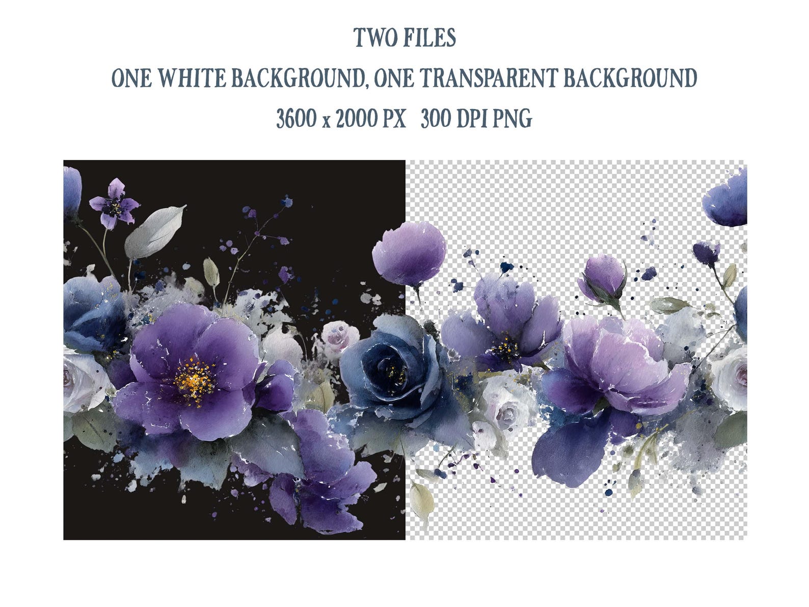 Plum and Olive, Watercolor Seamless Floral Border, Modern Wedding ...
