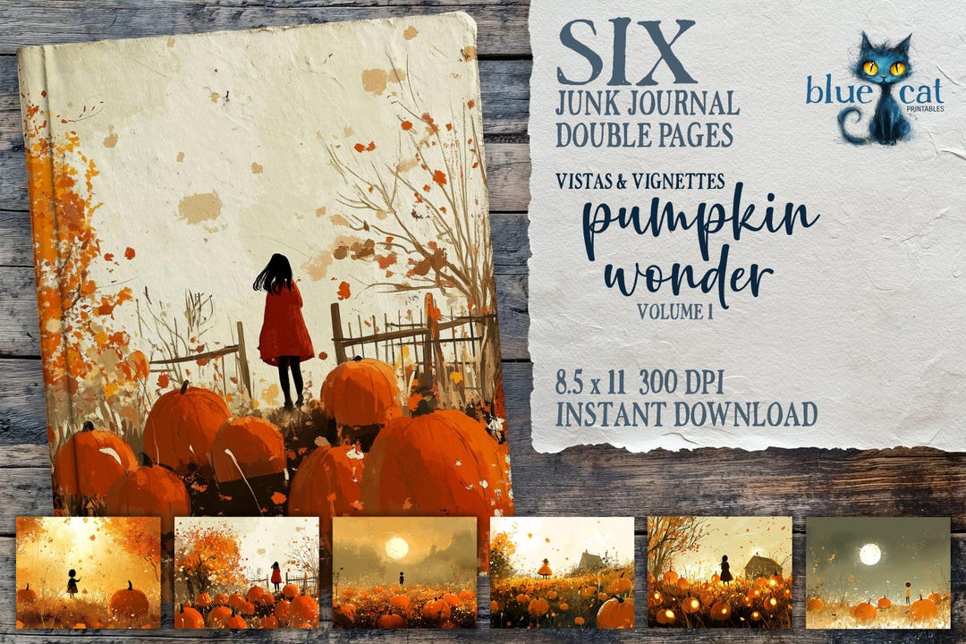 Pumpkin Wonder Vol 1, Pumpkin Patch Junk Journal, Pumpkin Patch Digital Papers, Autumn Ephemera ...