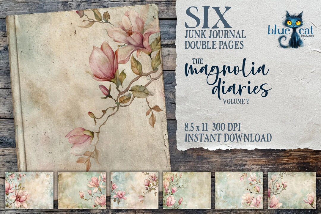The Magnolia Diaries Vol 2, Junk Journal Kit, Vintage Floral Insert ...