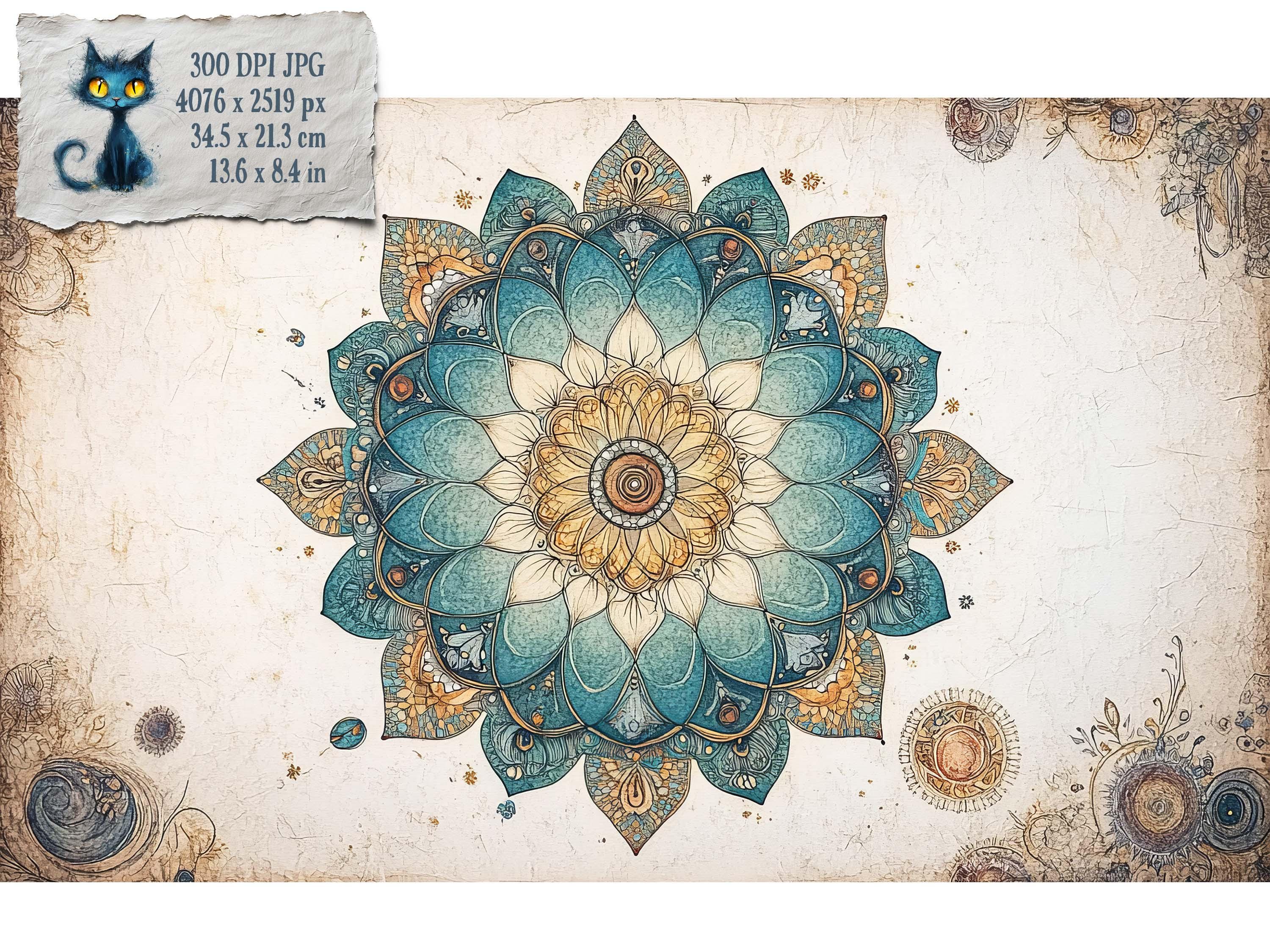 Celestine Harmony Vol 1, Mandala Clipart, Ink and Wash Designs, Boho ...
