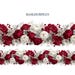 Crimson and White, Watercolor Seamless Floral Border, Romantic Wedding ...