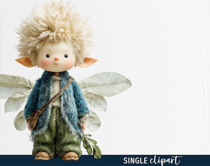 Woodland Fantasy Creatures, Rustic Forest Sprite Boy, Watercolour ...
