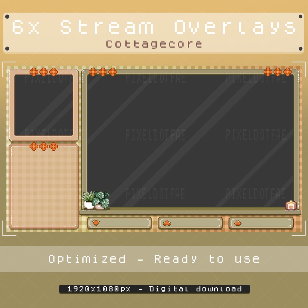 Cottagecore Stream Overlays – 6x Cute Light Green Graphics for ...