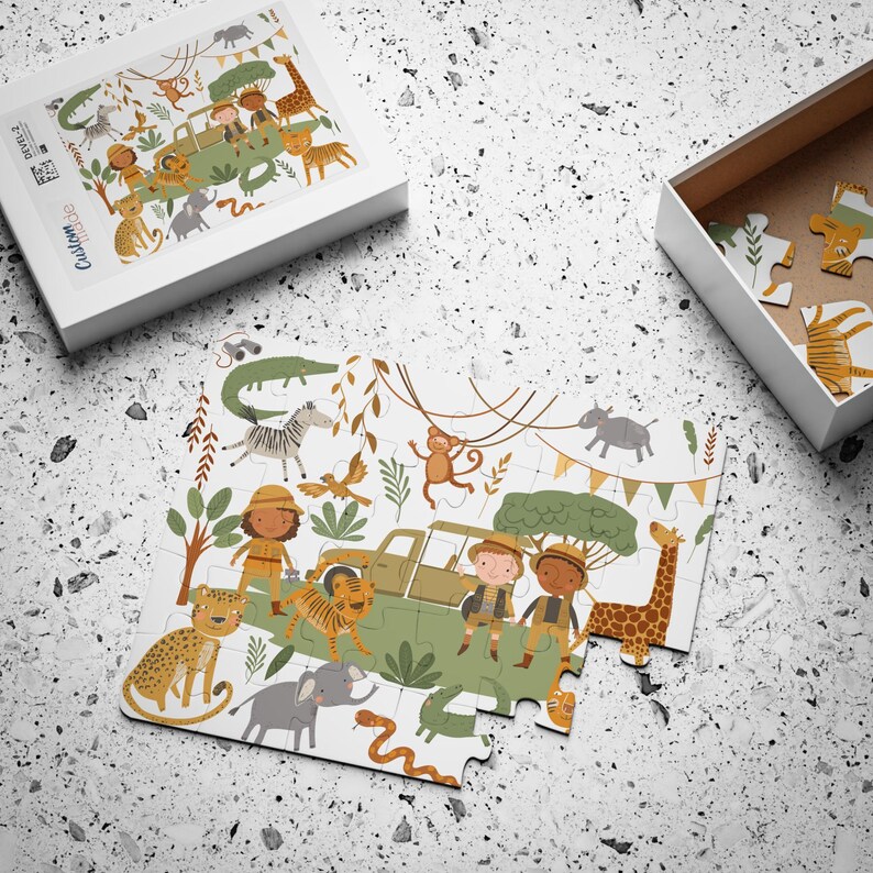 Safari Puzzle Safari Animals Jigsaw Puzzle Toddler Safari Activity ...