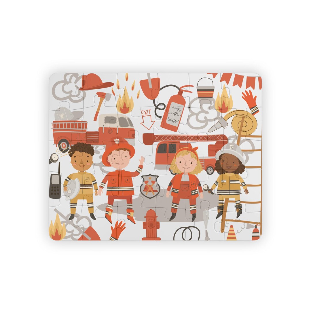 Firefighter Puzzle | Custom Kids Jigsaw Puzzle | Toddler Firetruck ...
