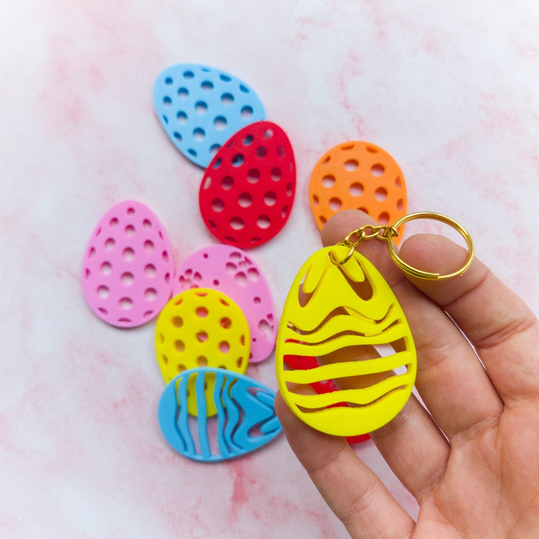 3D Printed Easter Egg Keychain,set of 3,custom Color,handmade PLA ...