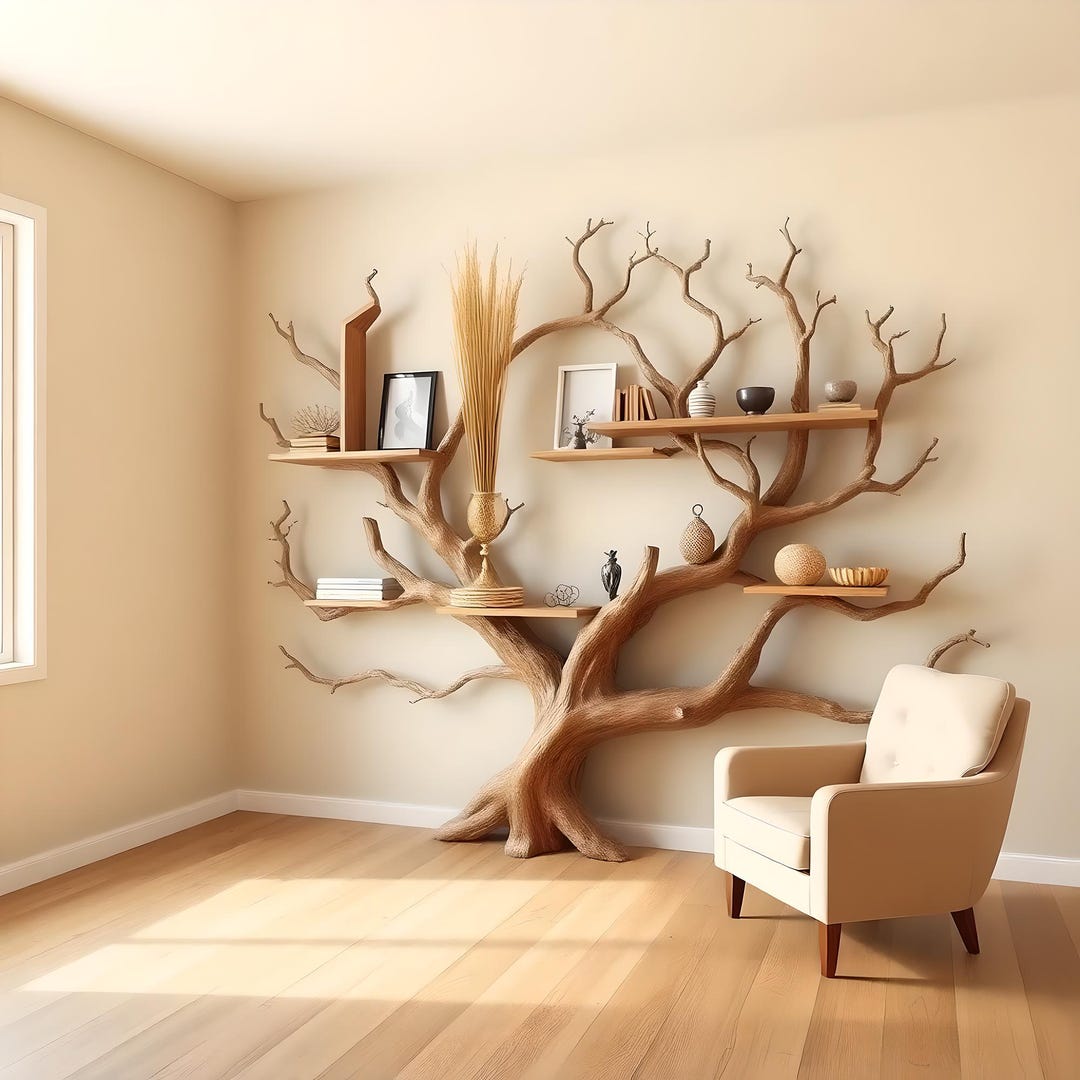 Tree Branch Bookshelf, Old Driftwood Bookshelf - Etsy