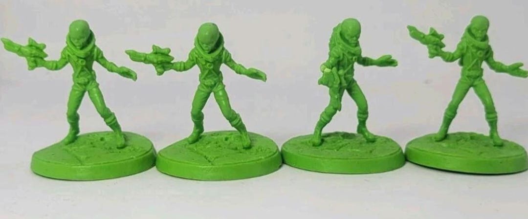 Unpainted Alien Zetan 4 Figures Fallout Wasteland Warfare - Etsy