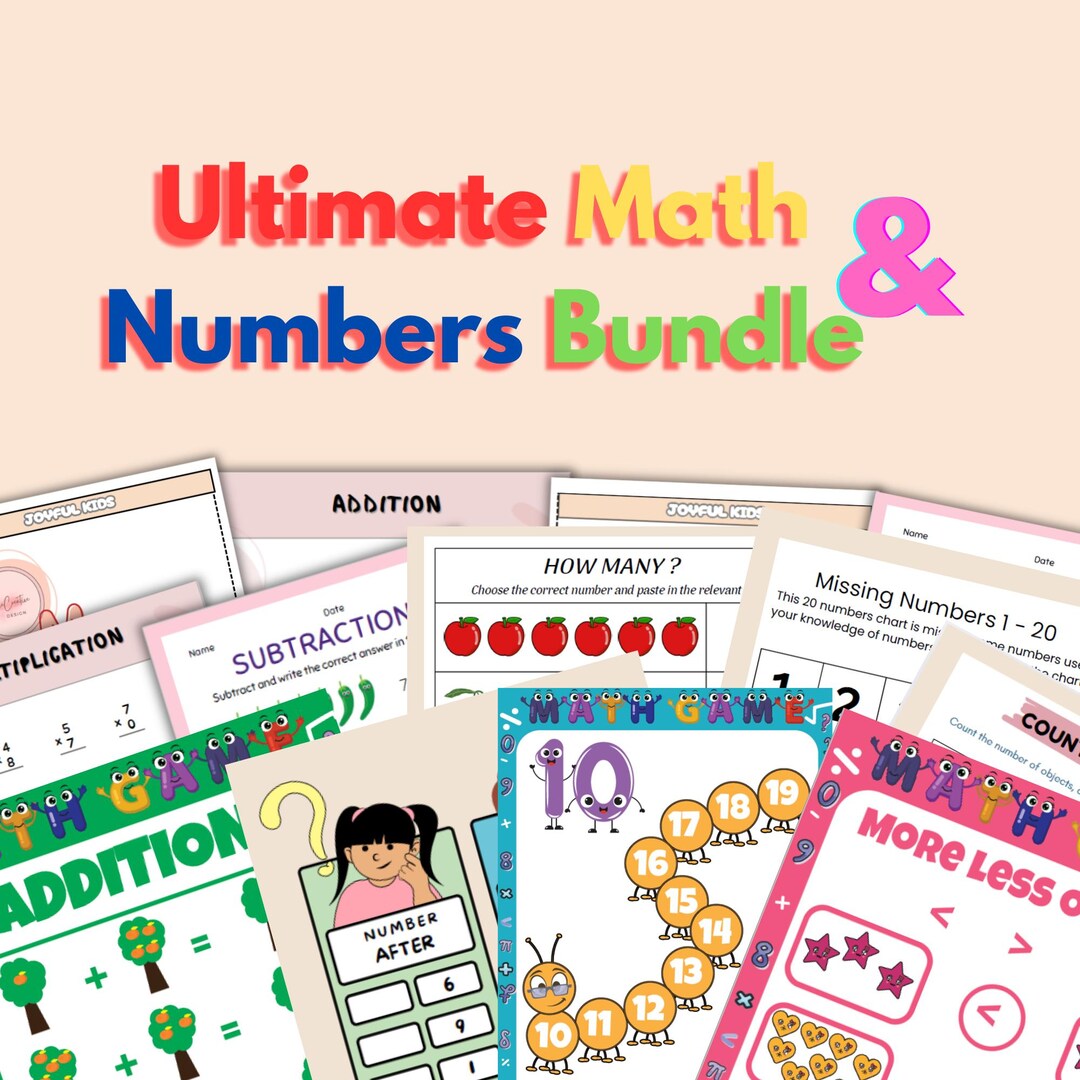 MEGA Preschool Math, Numbers, Printable Education, Tracing Activities ...