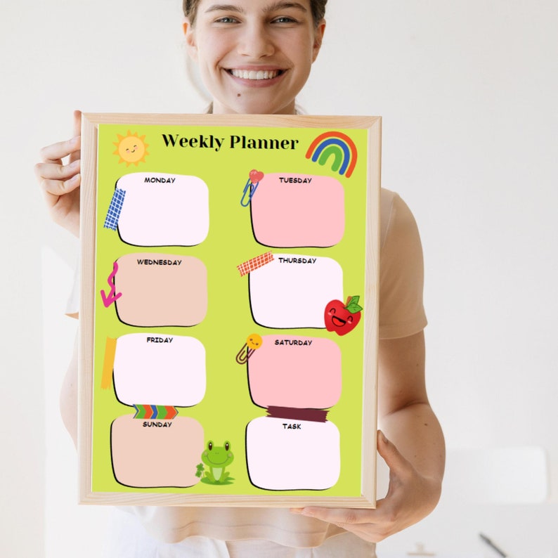 Printable Weekly Planner for Kids: Editable Chore Chart (A4, A5 PDF) - Etsy