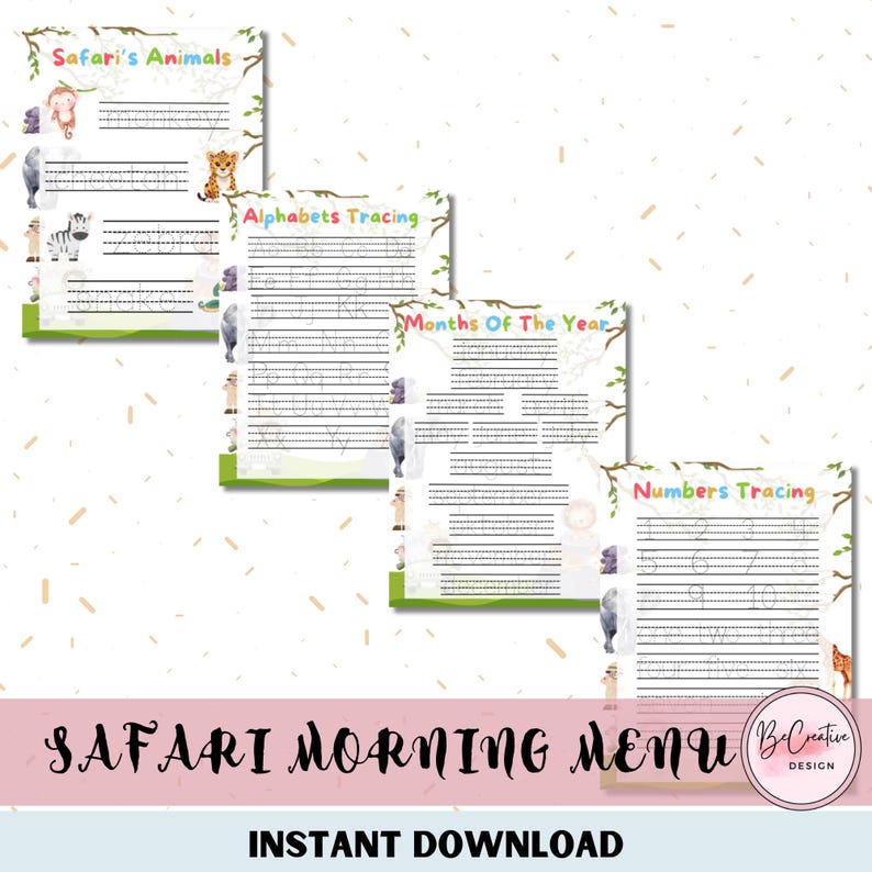 Montessori Morning Binder Printable, Safari Preschool Work System ...