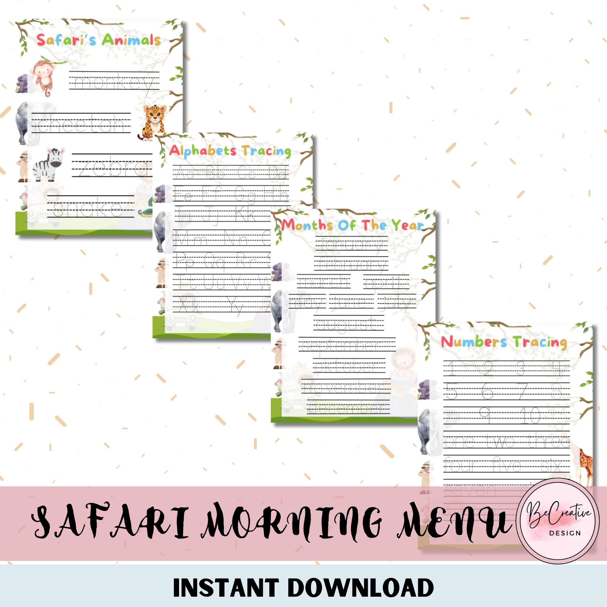 Montessori Morning Binder Printable, Safari Preschool Work System ...